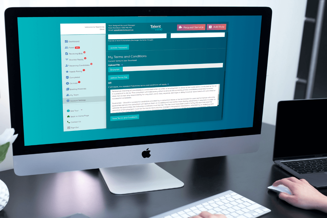 Custom Terms and Conditions - TalentVine